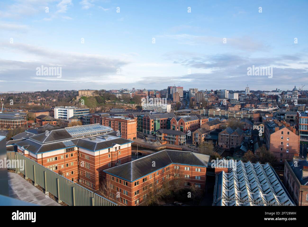 Nottingham City, viewed from the roof of the Unity Square development ...