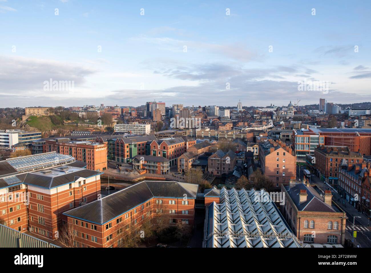 Nottingham City, viewed from the roof of the Unity Square development ...