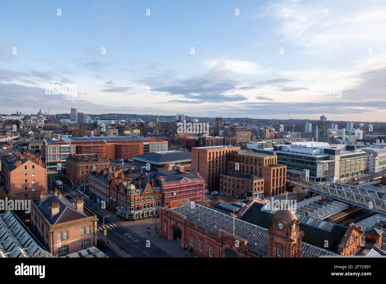 Nottingham City, viewed from the roof of the Unity Square development ...