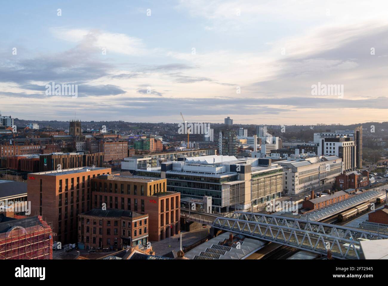 Nottingham City, viewed from the roof of the Unity Square development ...