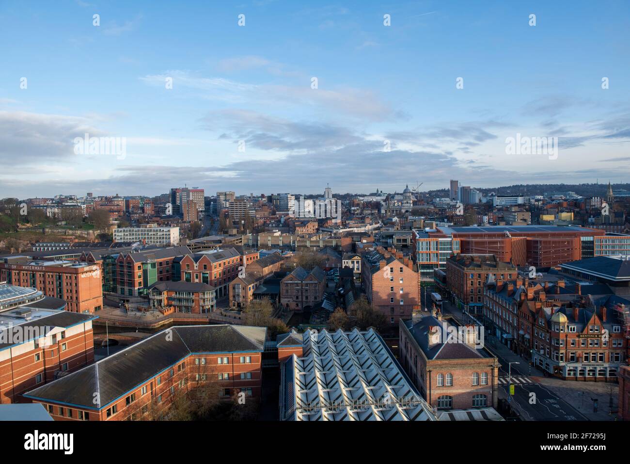Nottingham City, viewed from the roof of the Unity Square development ...