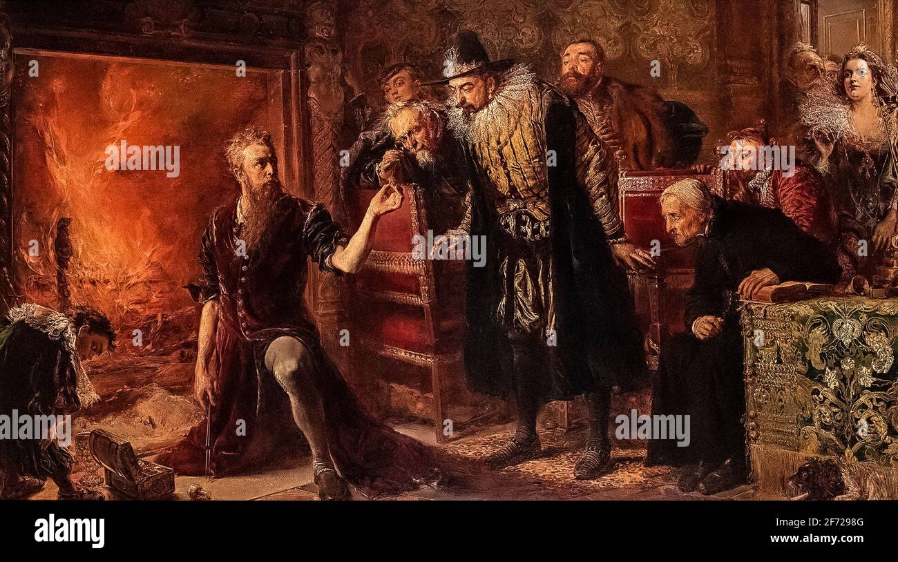 Jan Matejko - Matejko Alchemik Sedziwoj - Alchemist, 1867 Stock Photo ...