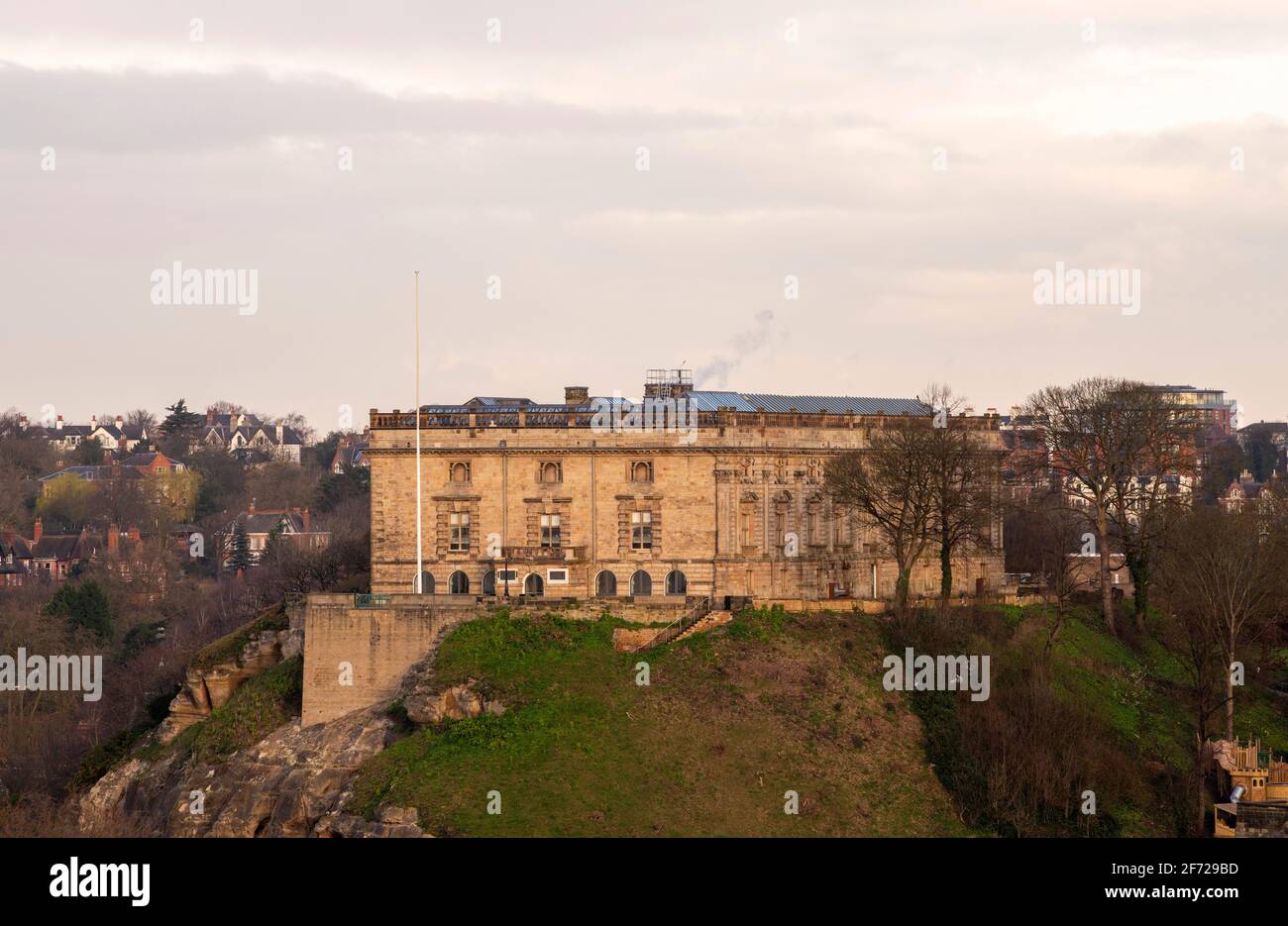 Nottingham Castle, viewed from the roof of the Unity Square development ...