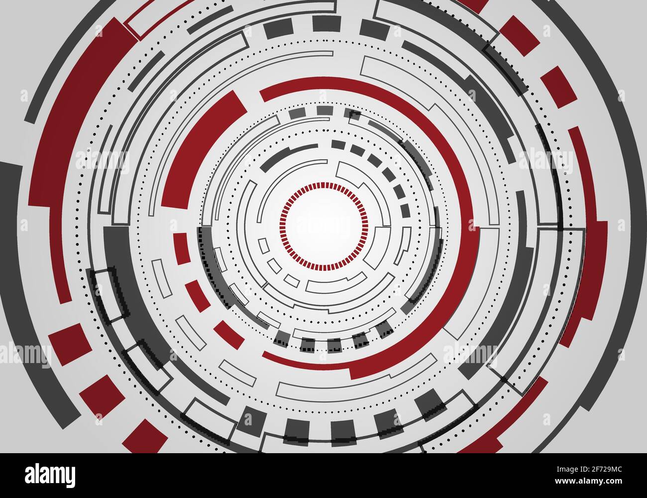 Abstract technology futuristic concept gray and red circles HUD display ...