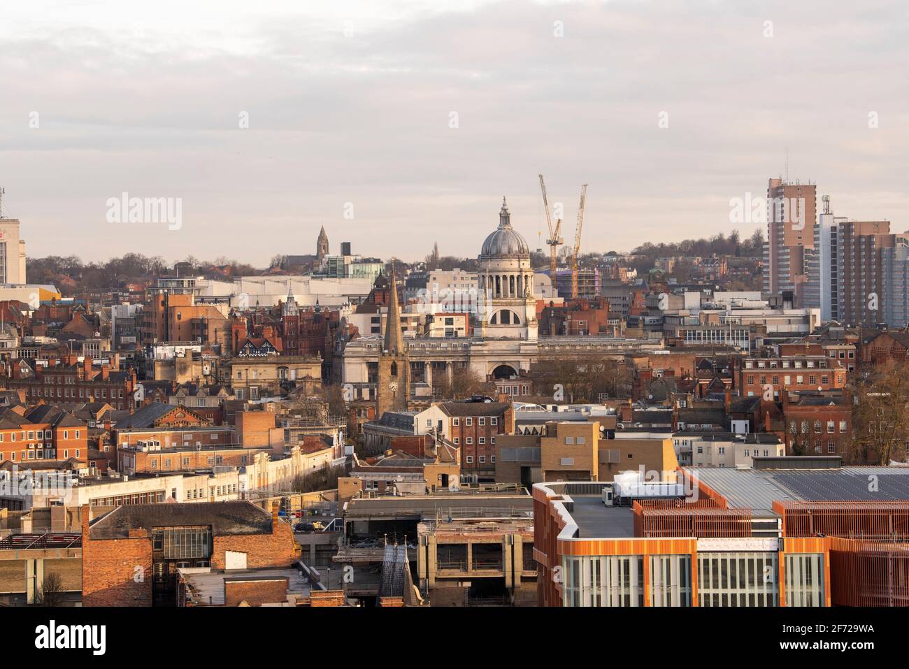 Nottingham City, viewed from the roof of the Unity Square development ...