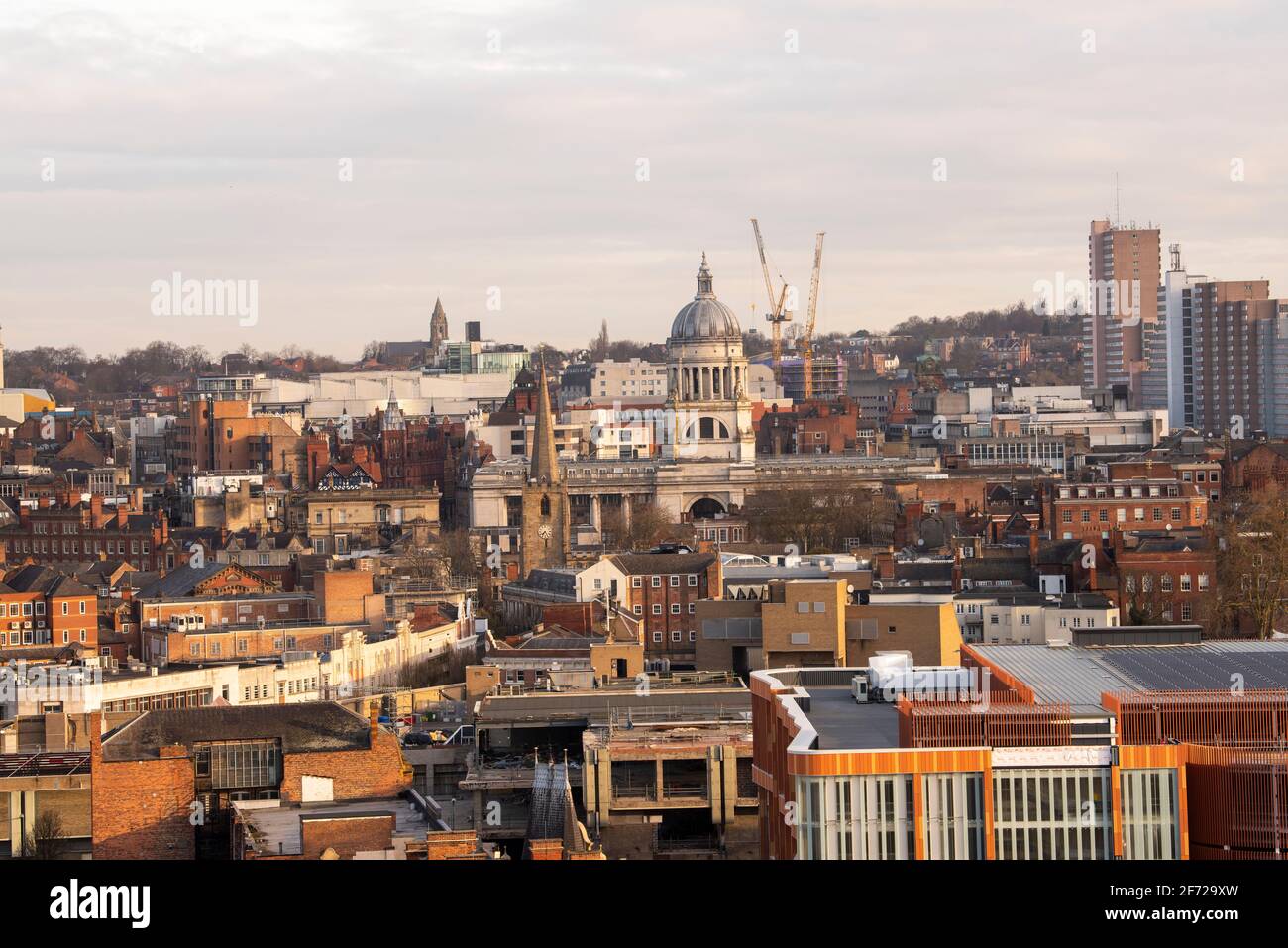 Nottingham City, viewed from the roof of the Unity Square development ...
