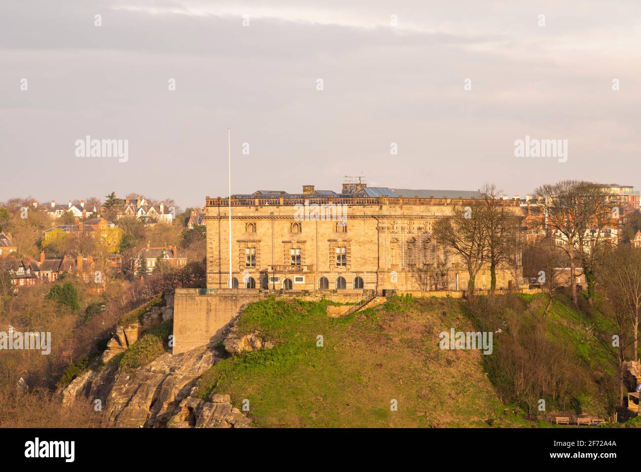Nottingham Castle, viewed from the roof of the Unity Square development ...
