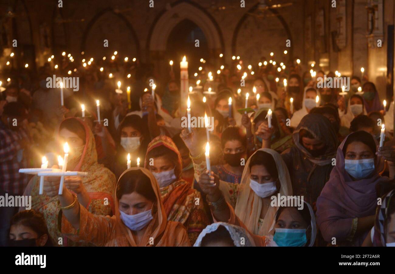Lahore, Pakistan. 03rd Apr, 2021. (4/3/2021) Pakistani Christian ...