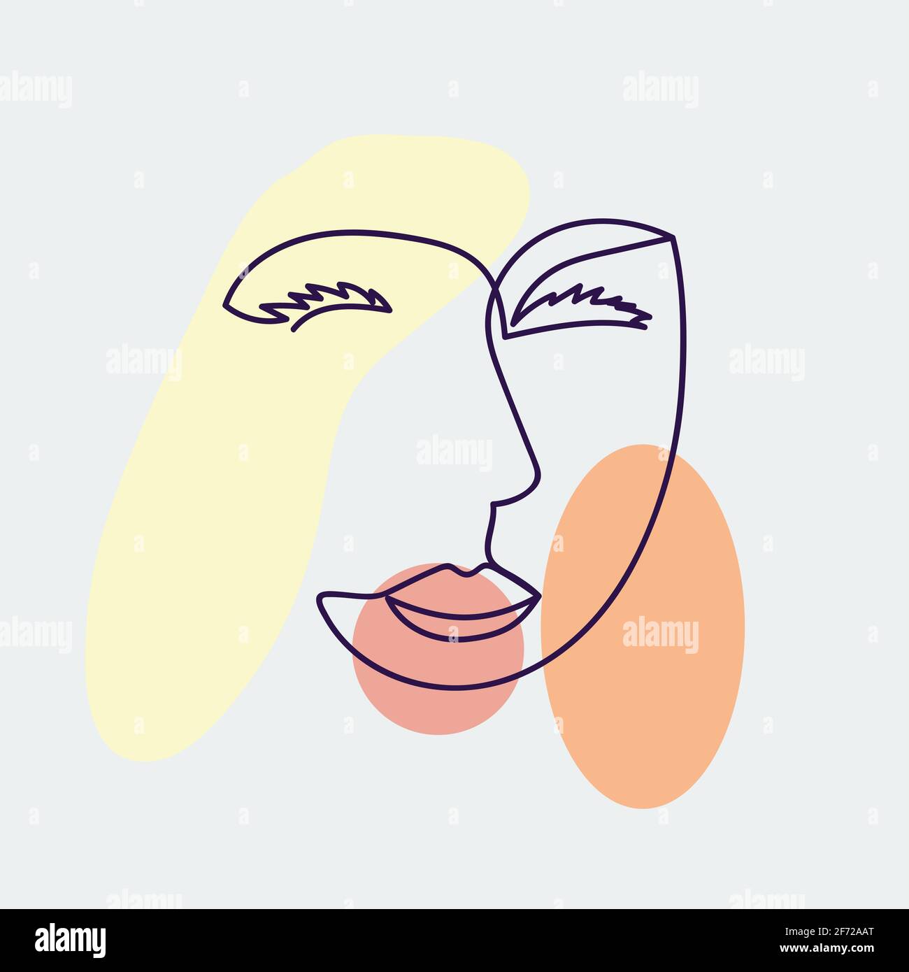 Women Portraits Female Abstract Hand Drawn Contemporary Portrait