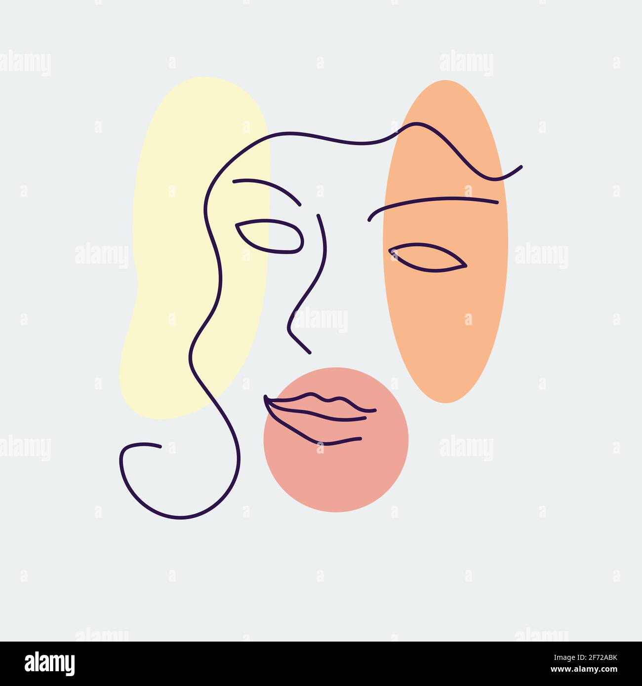 Women Portraits Female Abstract Hand Drawn Contemporary Portrait
