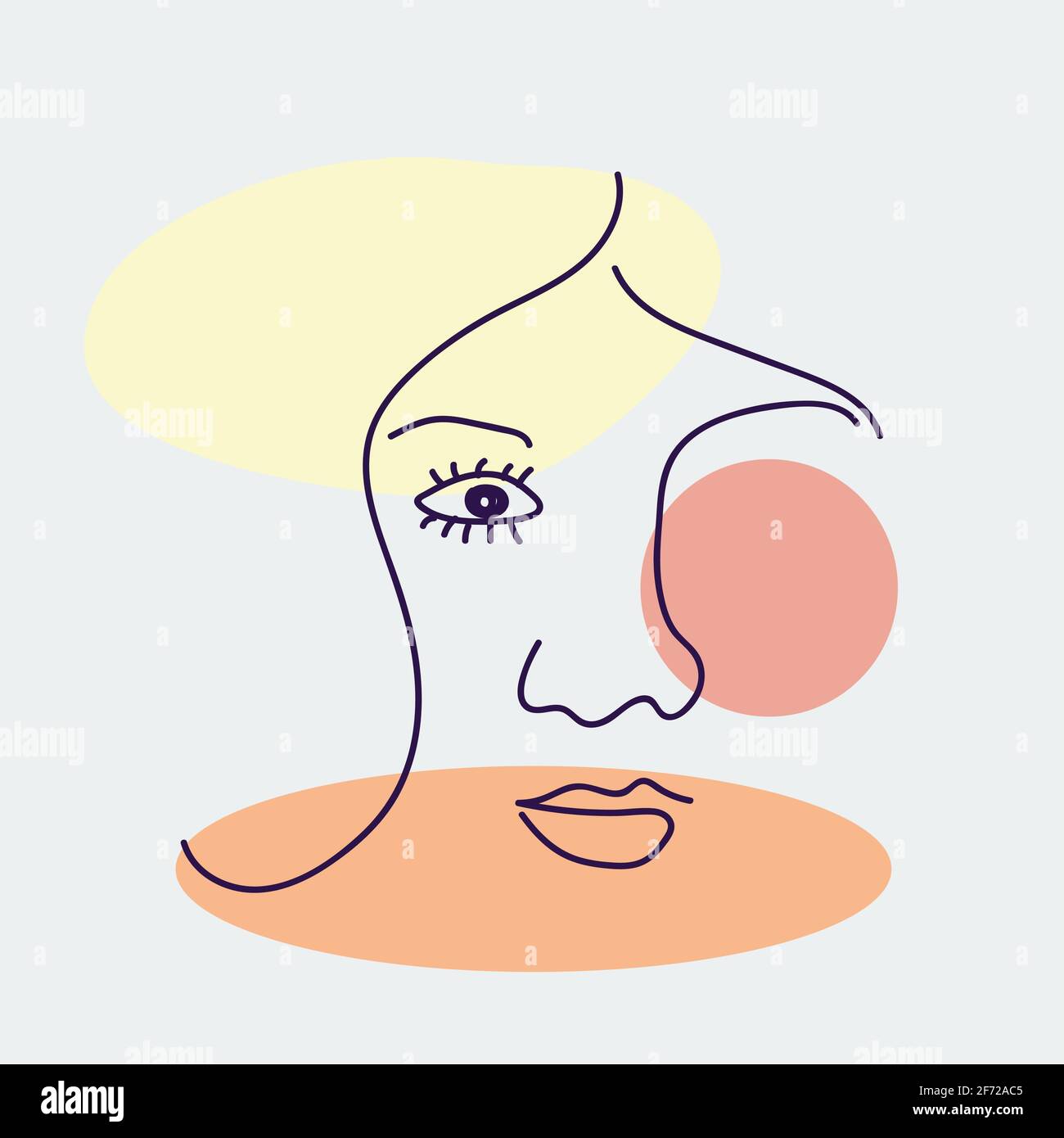 Women Portraits Female Abstract Hand Drawn Contemporary Portrait