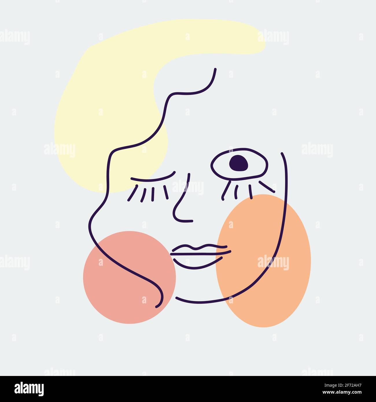 Women Portraits Female Abstract Hand Drawn Contemporary Portrait