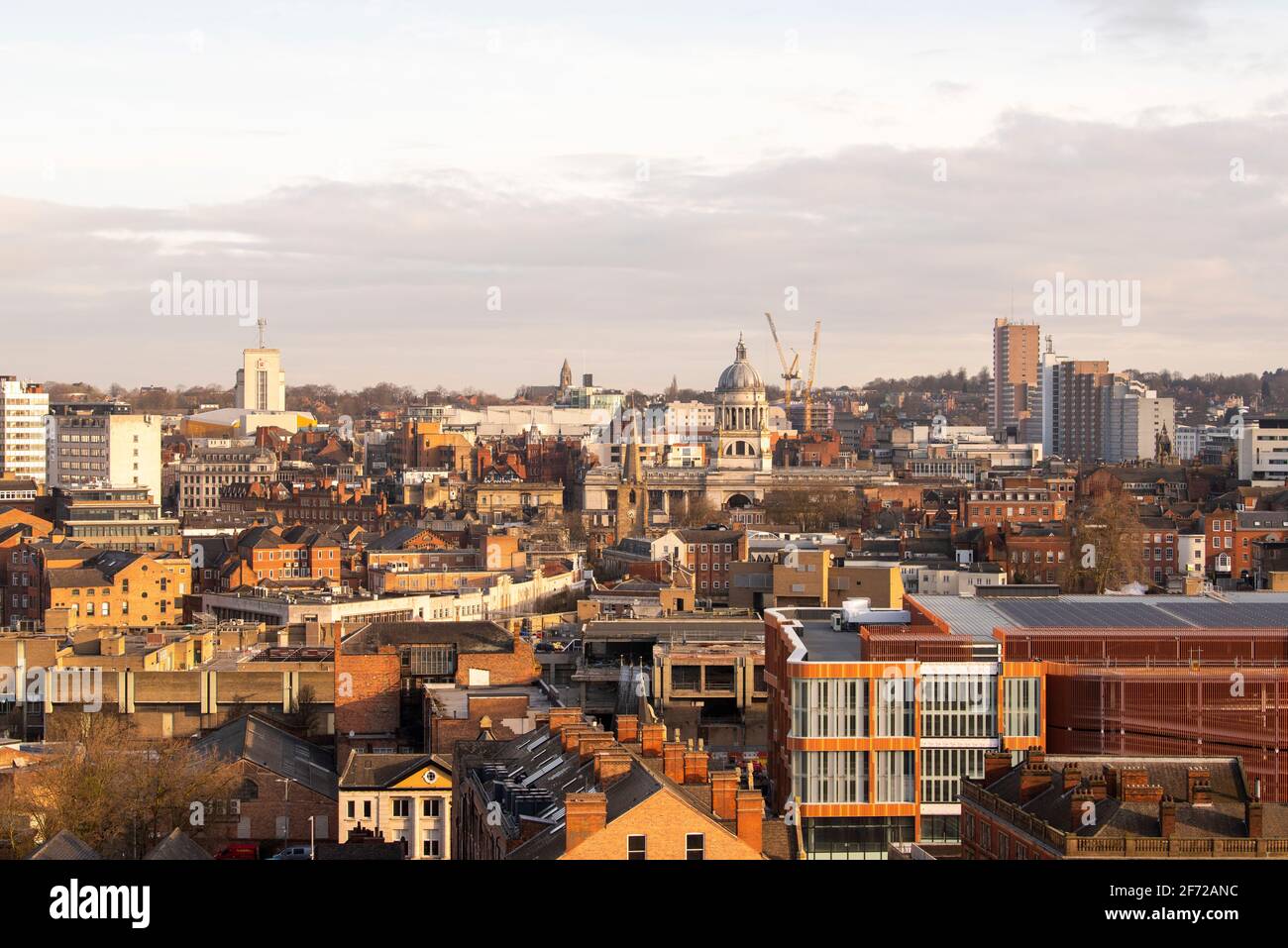 Nottingham City, viewed from the roof of the Unity Square development ...