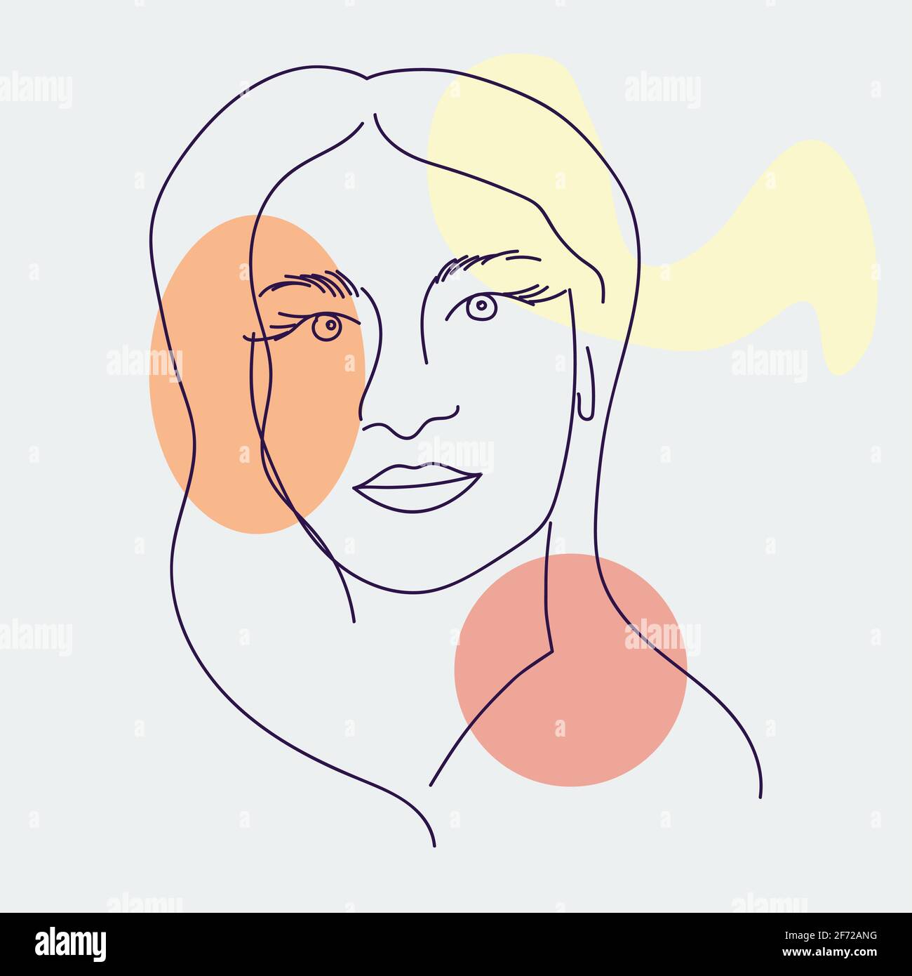 Women portraits. Female abstract hand drawn contemporary portrait ...