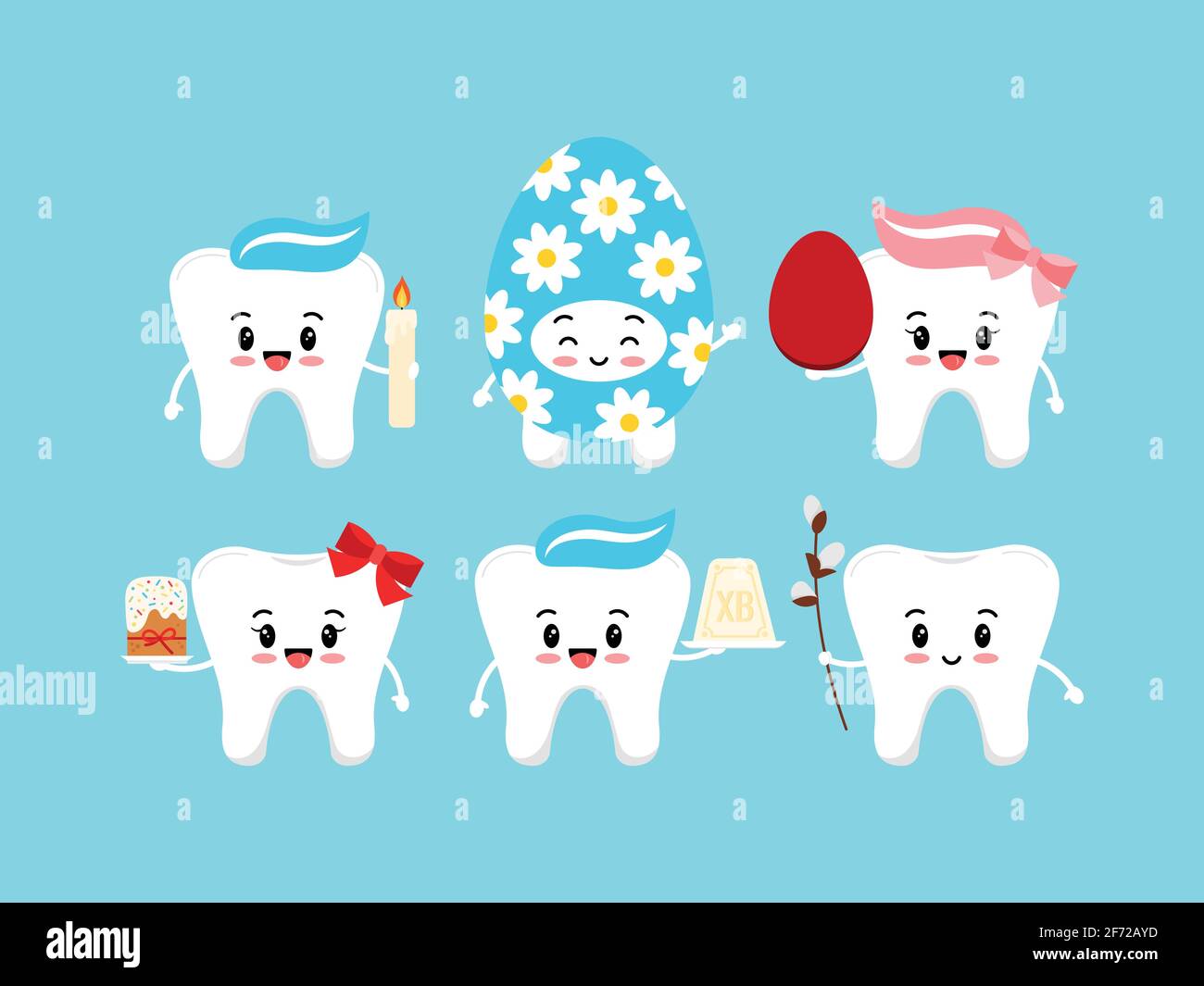 Orthodox Easter cute teeth dental icon set Stock Vector Image & Art - Alamy