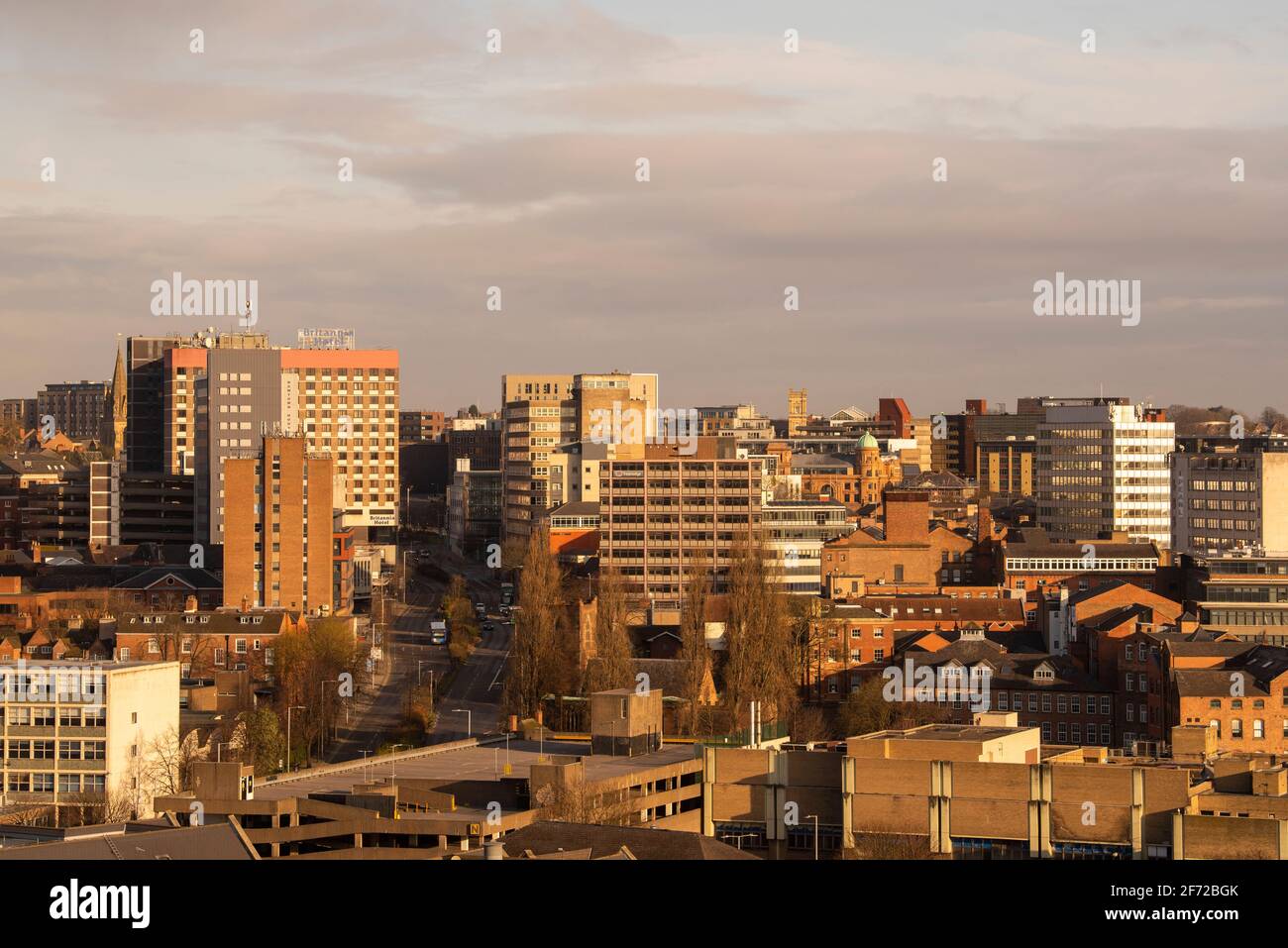Nottingham City, viewed from the roof of the Unity Square development ...