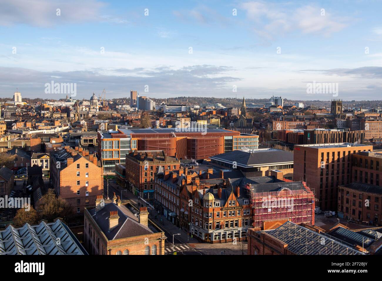 Nottingham City, viewed from the roof of the Unity Square development ...