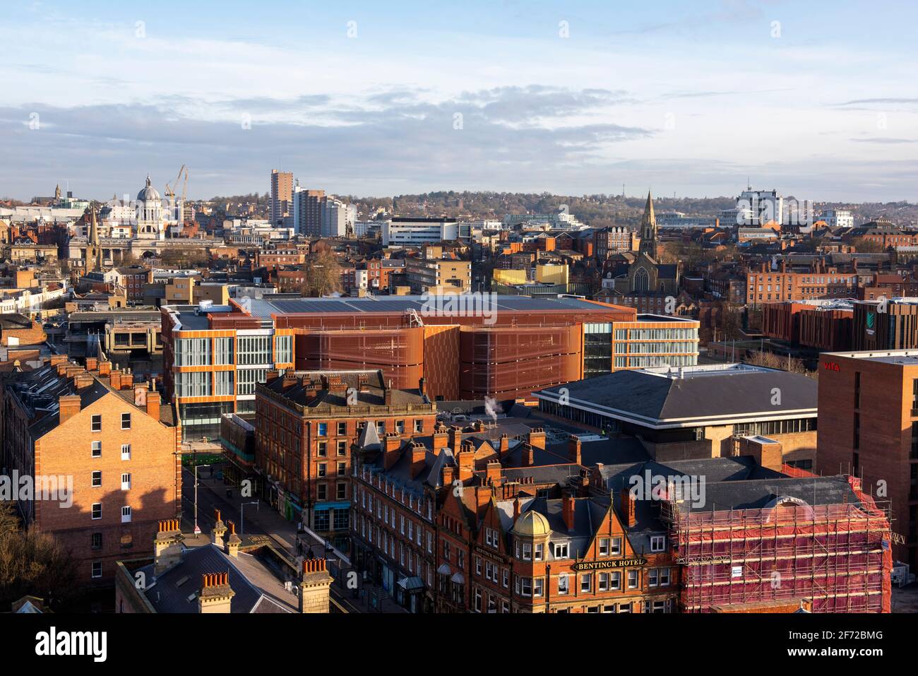 Nottingham City, viewed from the roof of the Unity Square development ...