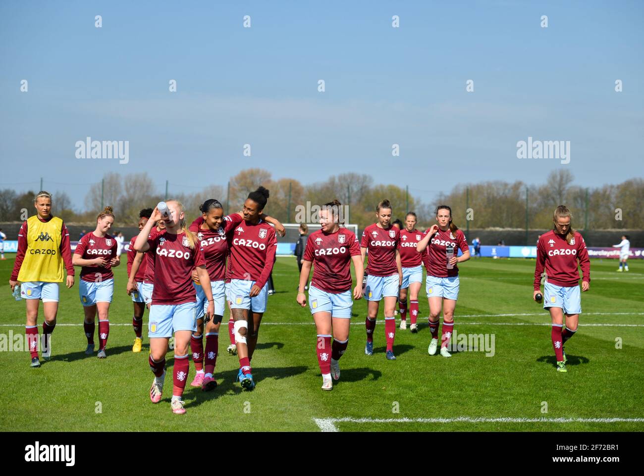 Liverpool, UK. 04th Apr, 2021. The Aston Villa team head in prior to ...