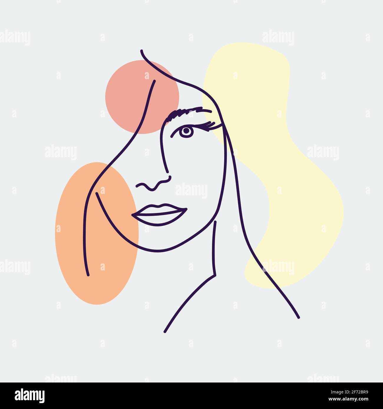 Women Portraits Female Abstract Hand Drawn Contemporary Portrait