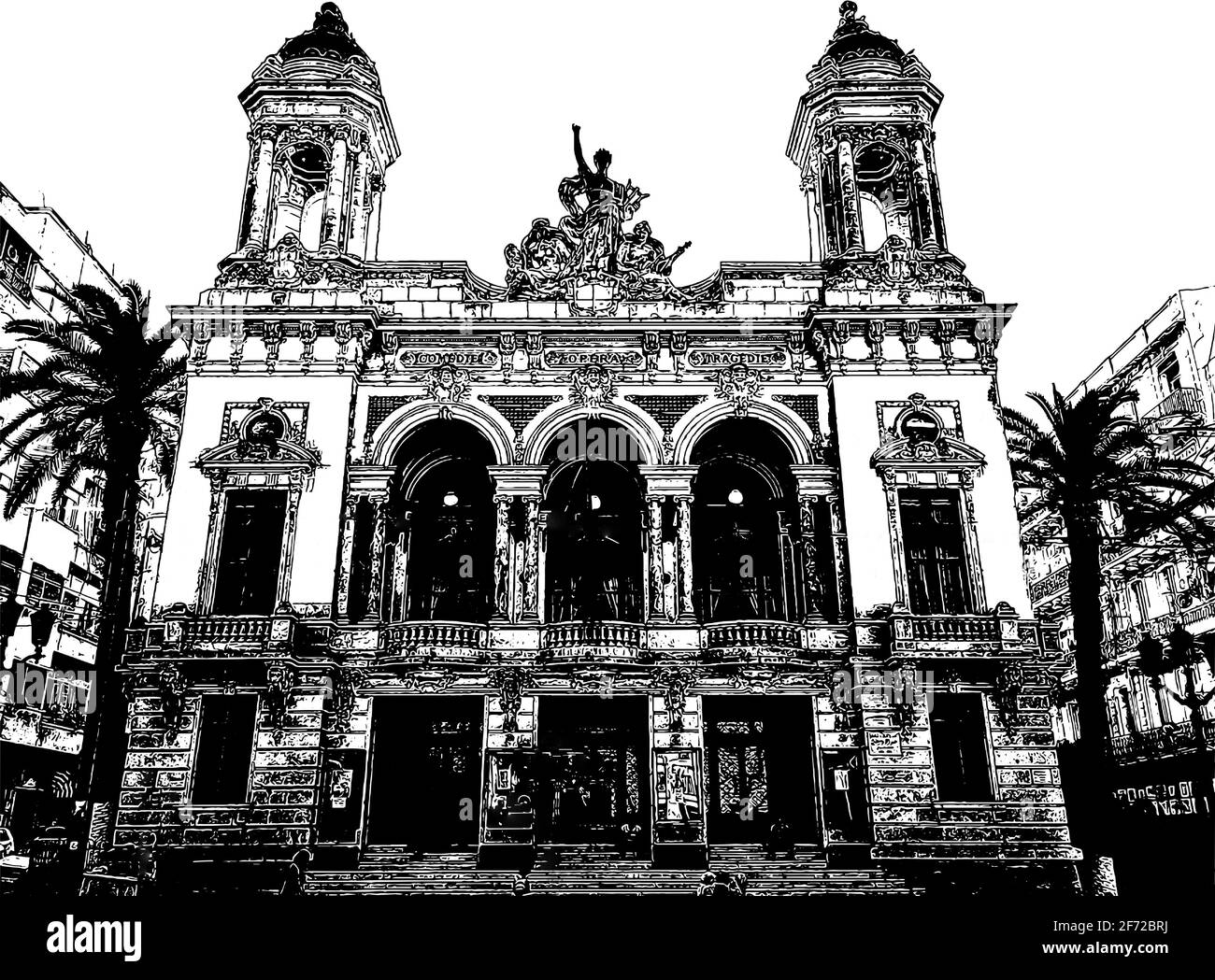 Regional Spanish theater vector illustration of Oran Abdelkader Alloula ...