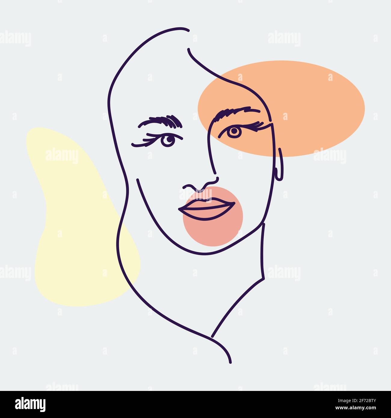 Women Portraits Female Abstract Hand Drawn Contemporary Portrait