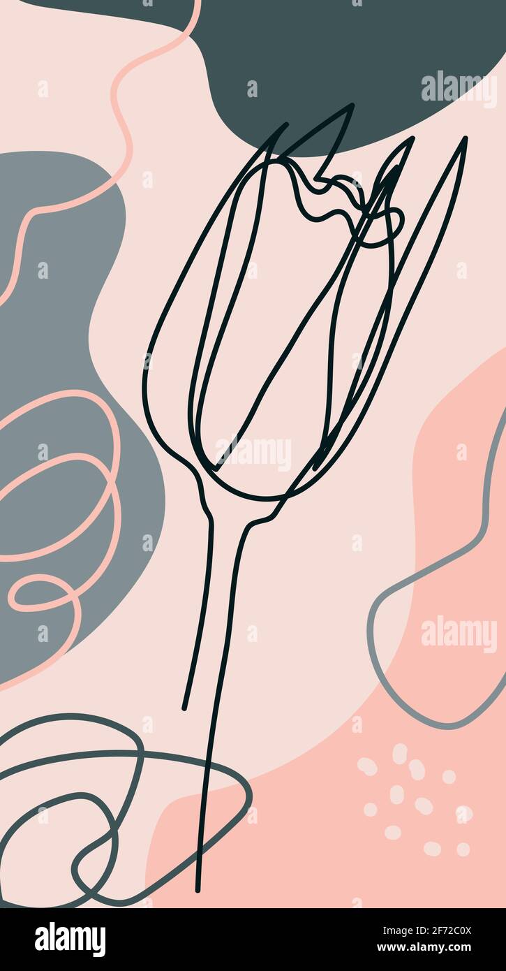 Floral stories template. Garden flora poster, flowers composition ...