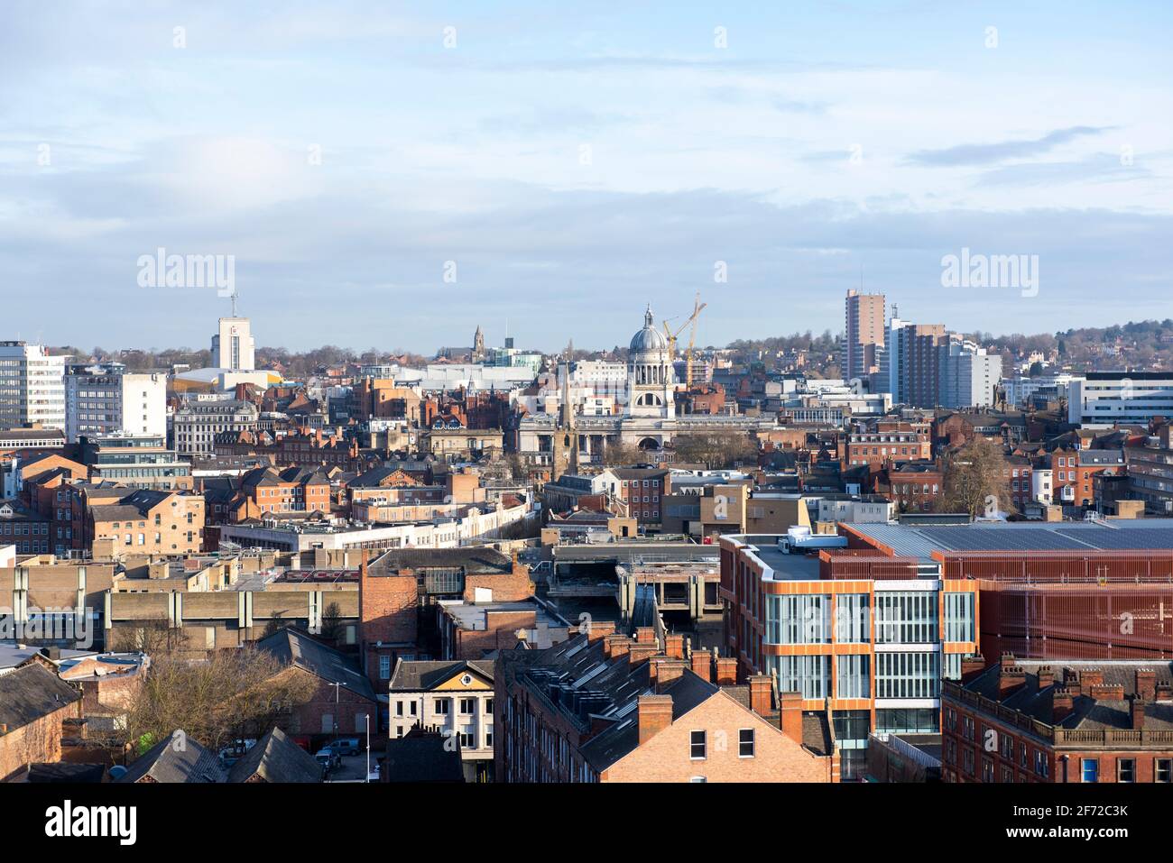 Nottingham City, viewed from the roof of the Unity Square development ...