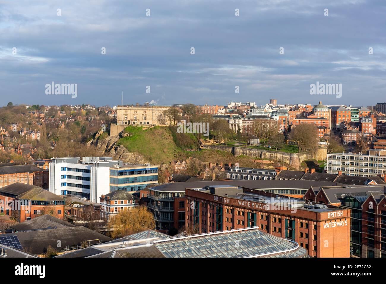 View towards Nottingham Castle, captured from the roof of the Unity ...