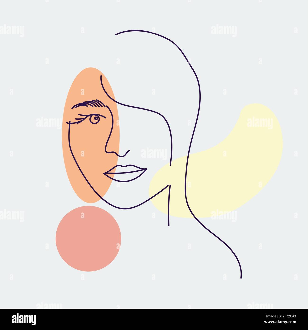 Women Portraits Female Abstract Hand Drawn Contemporary Portrait