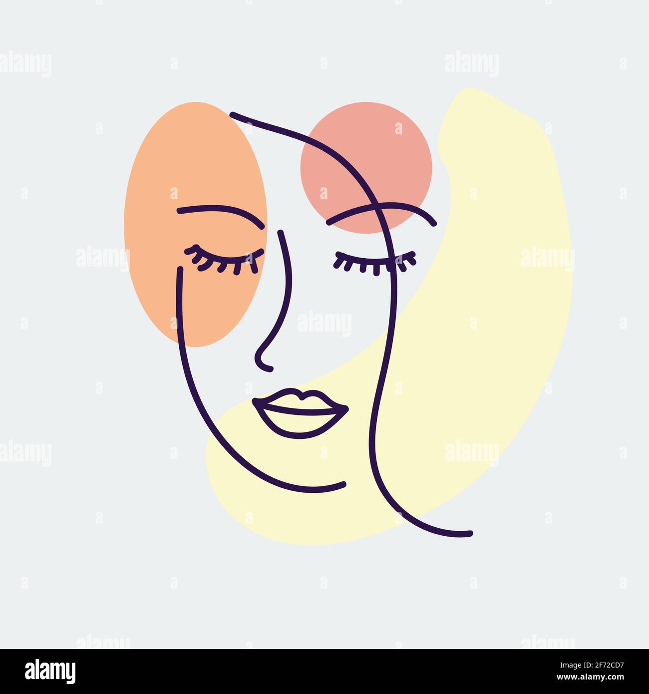 Women Portraits Female Abstract Hand Drawn Contemporary Portrait