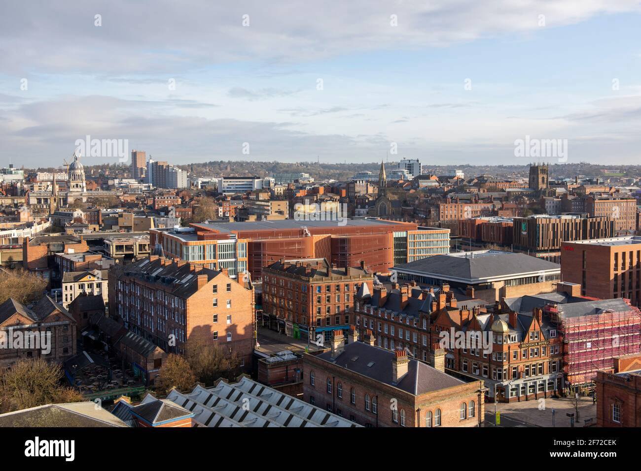 Nottingham City, viewed from the roof of the Unity Square development ...