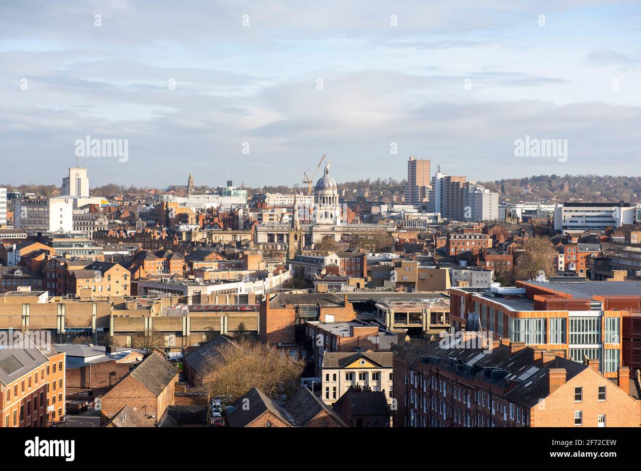 Nottingham City, viewed from the roof of the Unity Square development ...