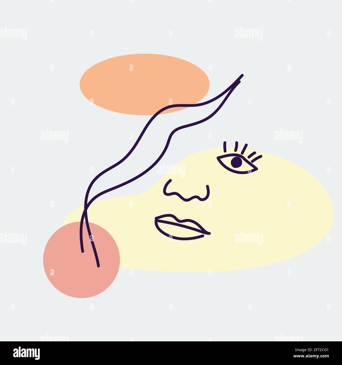Women Portraits Female Abstract Hand Drawn Contemporary Portrait