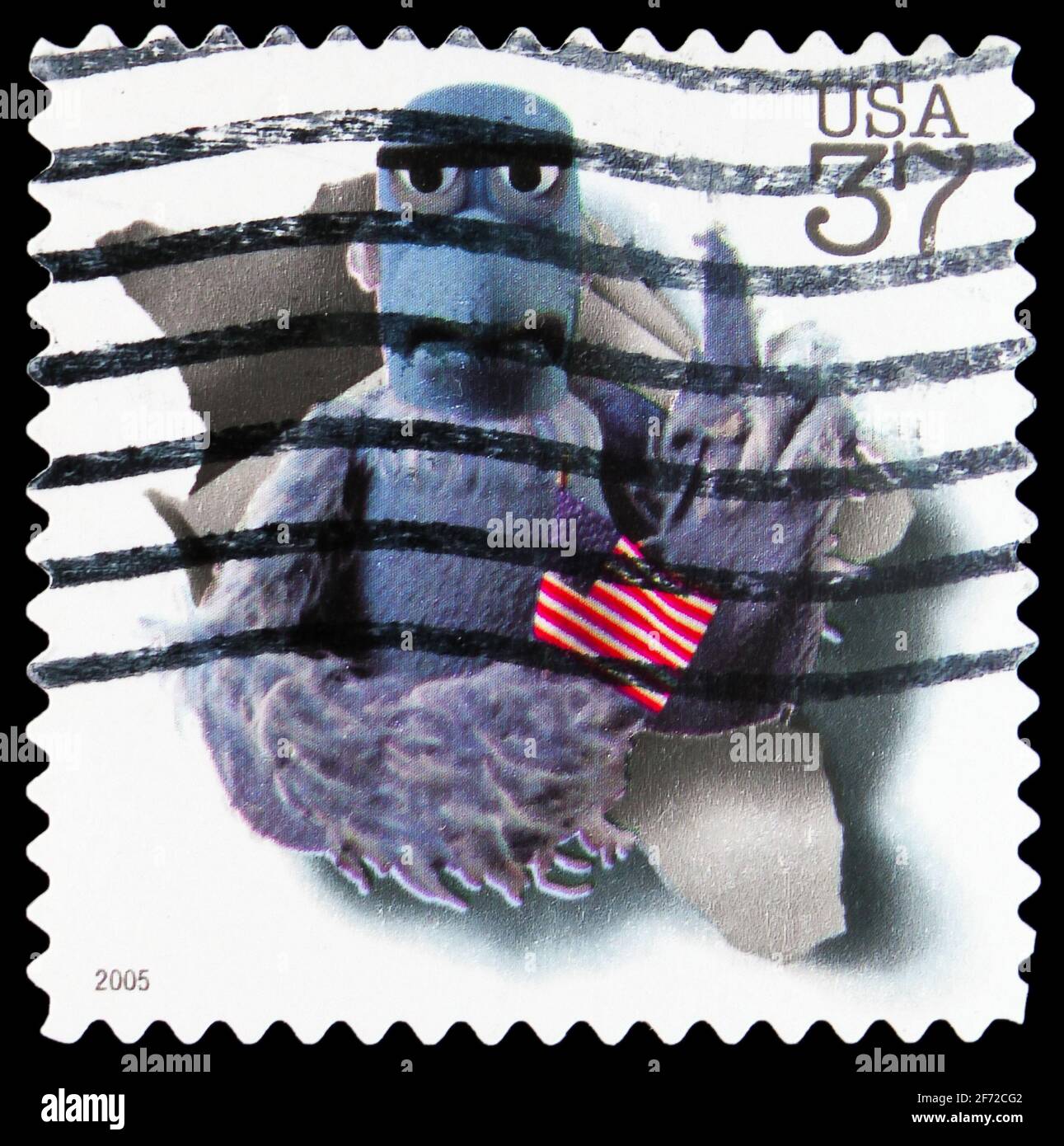 MOSCOW, RUSSIA - JANUARY 19, 2021: Postage stamp printed in United ...