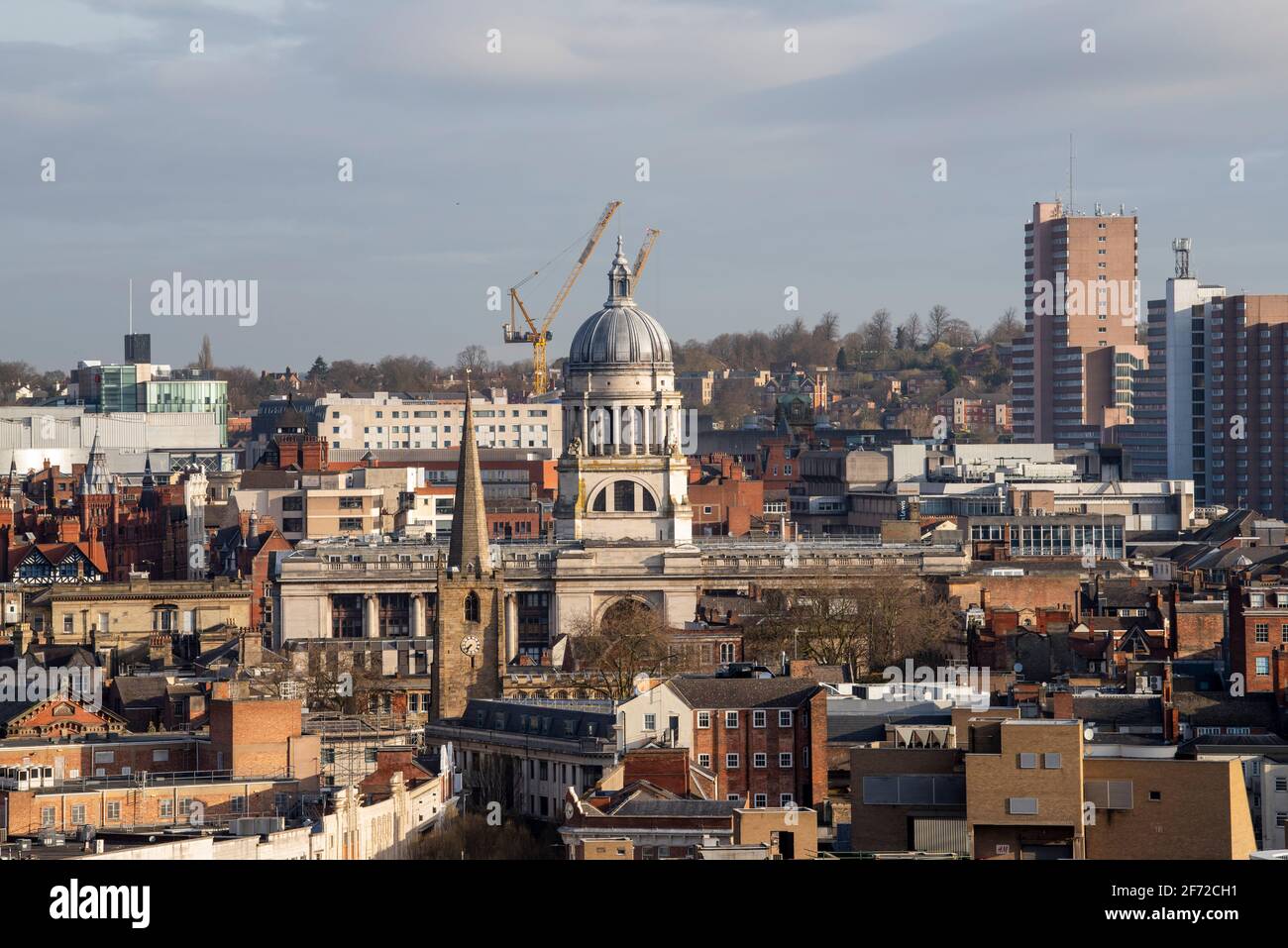 Nottingham City, viewed from the roof of the Unity Square development ...