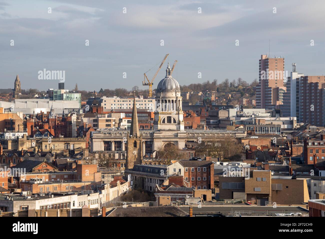 Nottingham City, viewed from the roof of the Unity Square development ...