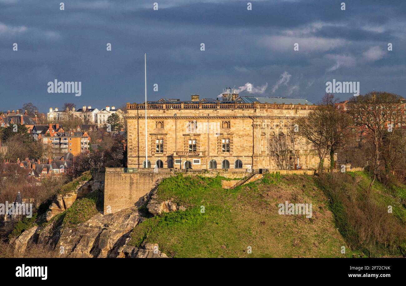 Nottingham Castle, viewed from the roof of the Unity Square development ...