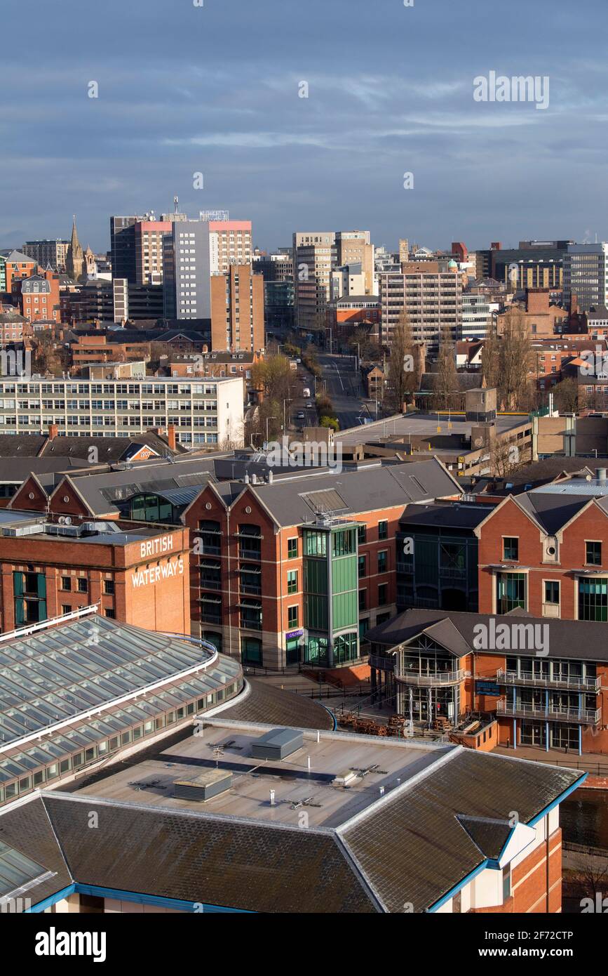 View North towards Maid Marian Way in Nottingham City, viewed from the ...
