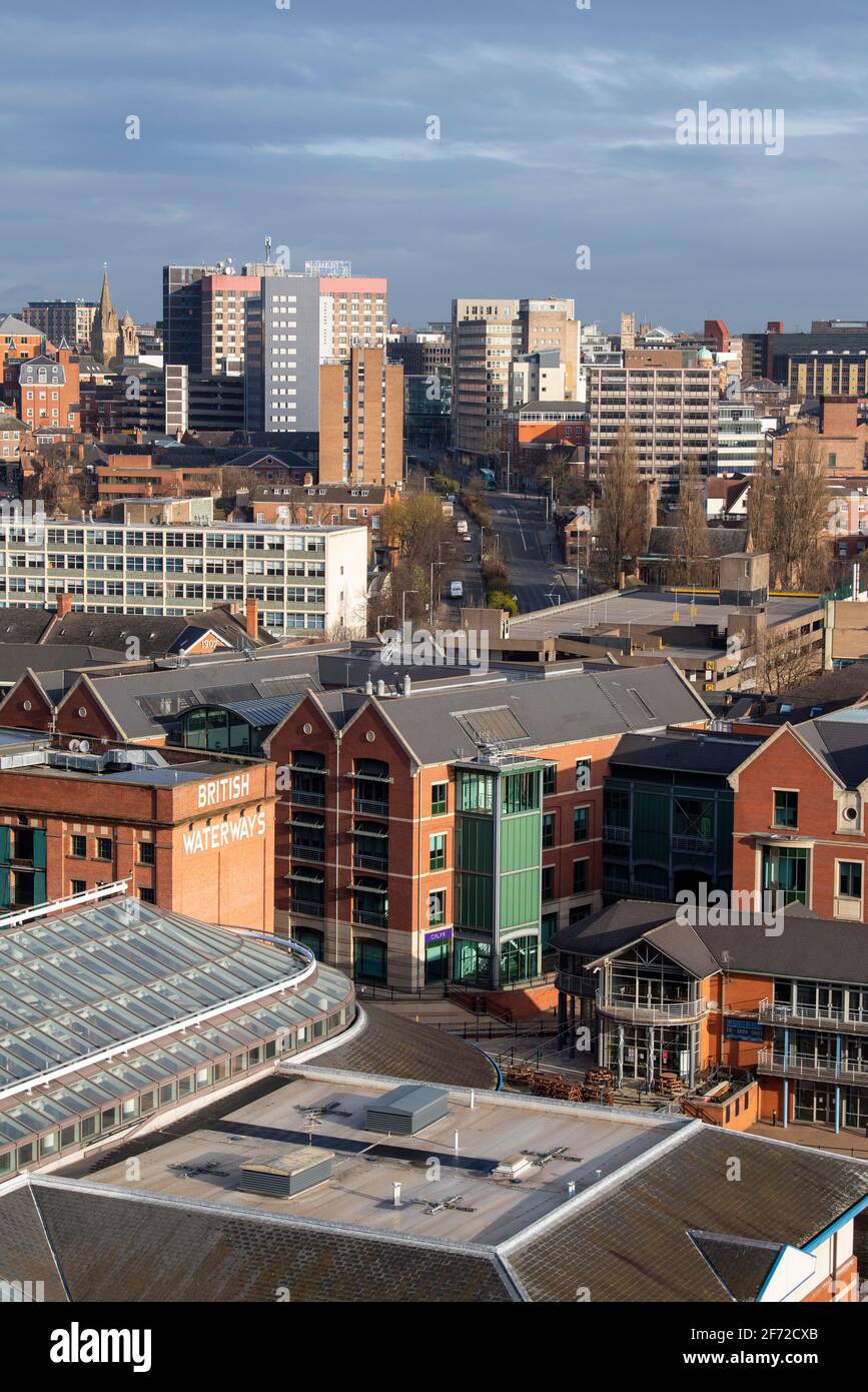 View North towards Maid Marian Way in Nottingham City, viewed from the ...
