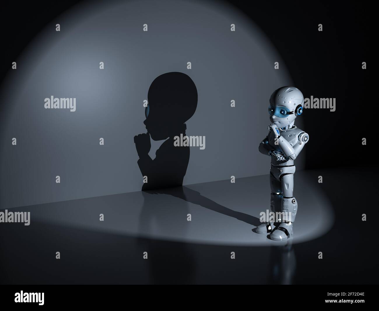 3d rendering cute robot or artificial intelligence robot with cartoon ...