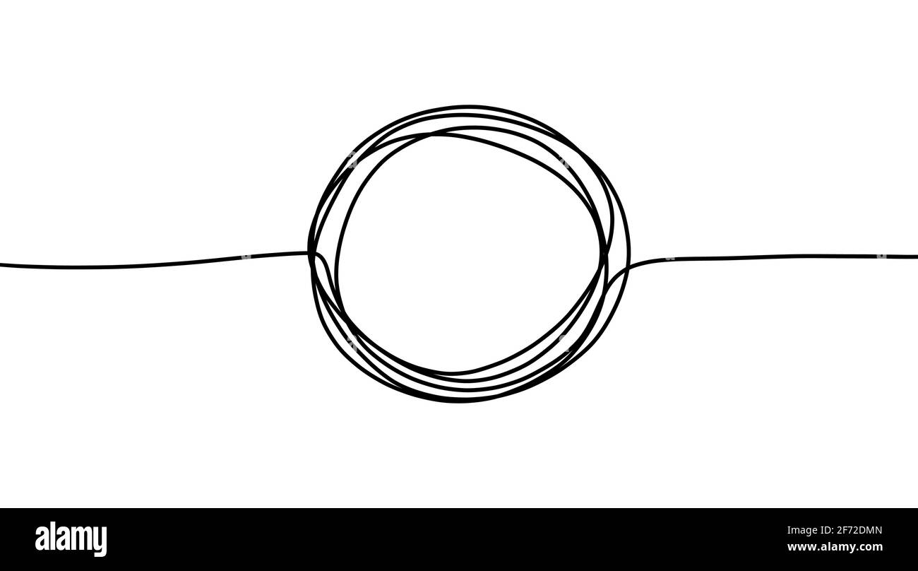 Circle doodle line shape. Vector round sketch hand drawn scribble ...