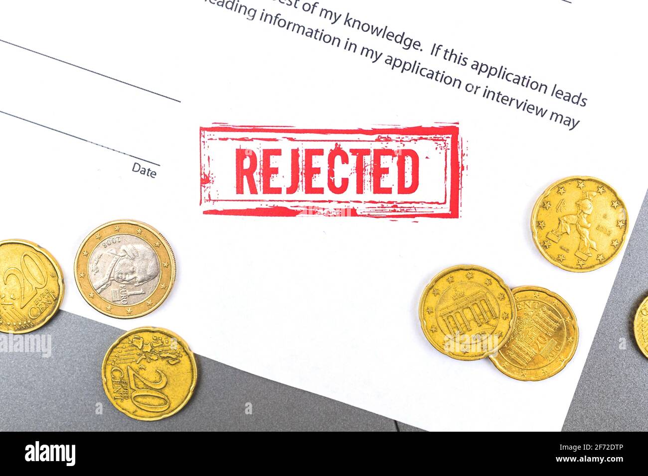 Rejected red stamp official documcent background photo Stock Photo - Alamy