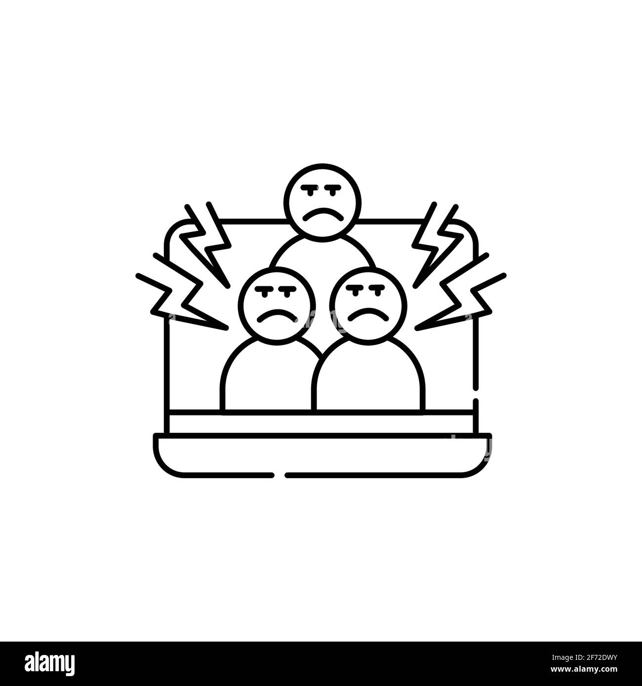 Cyberbullying olor line icon. Pictogram for web page, mobile app, promo ...