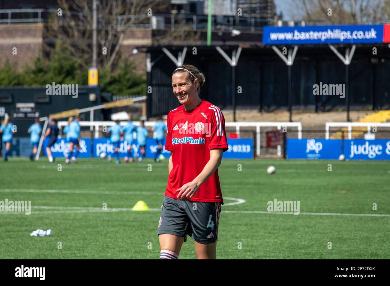 London, UK. 04th Apr, 2021. Leandra Little (#4 Sheffield United) prior ...
