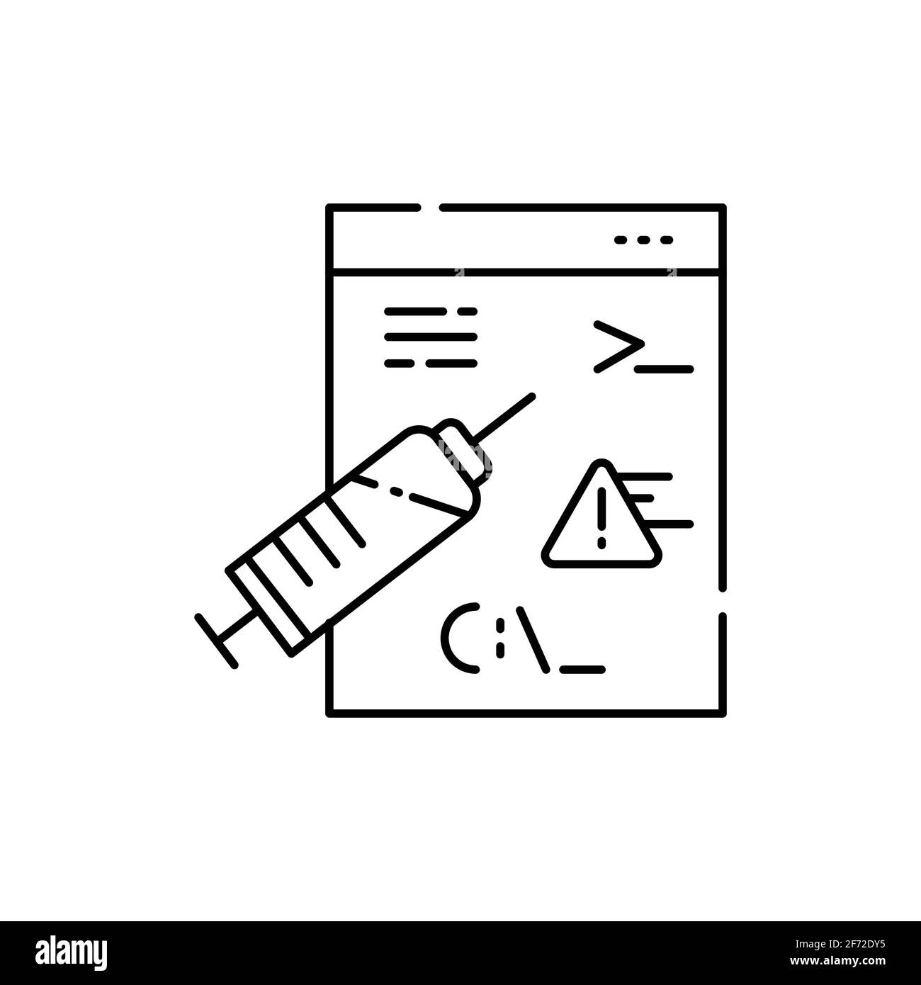 Code injection olor line icon. Pictogram for web page, mobile app ...