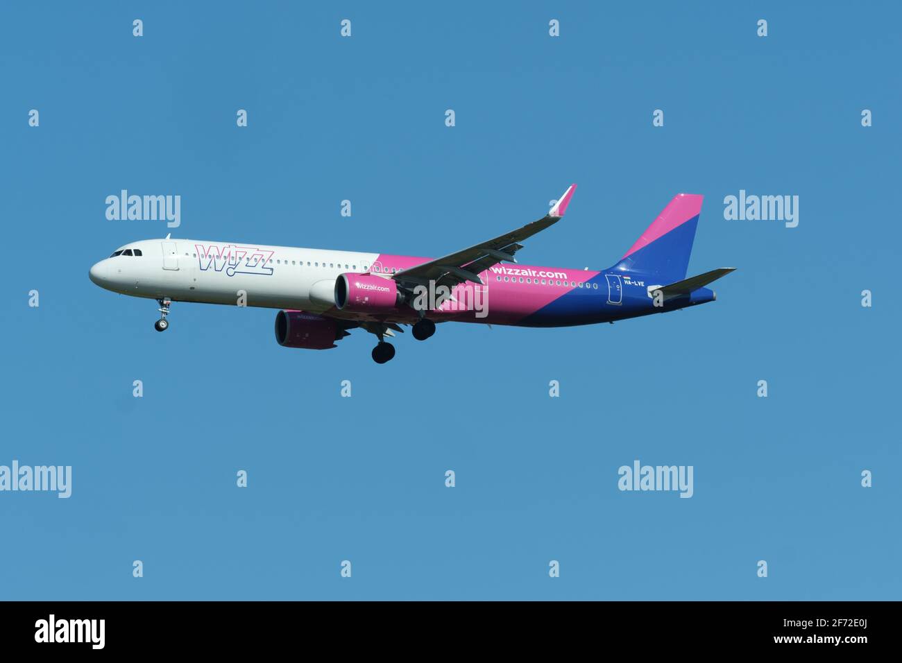 One of Wizz Airs latest Airbus A321 NEO aircraft operating a service to ...