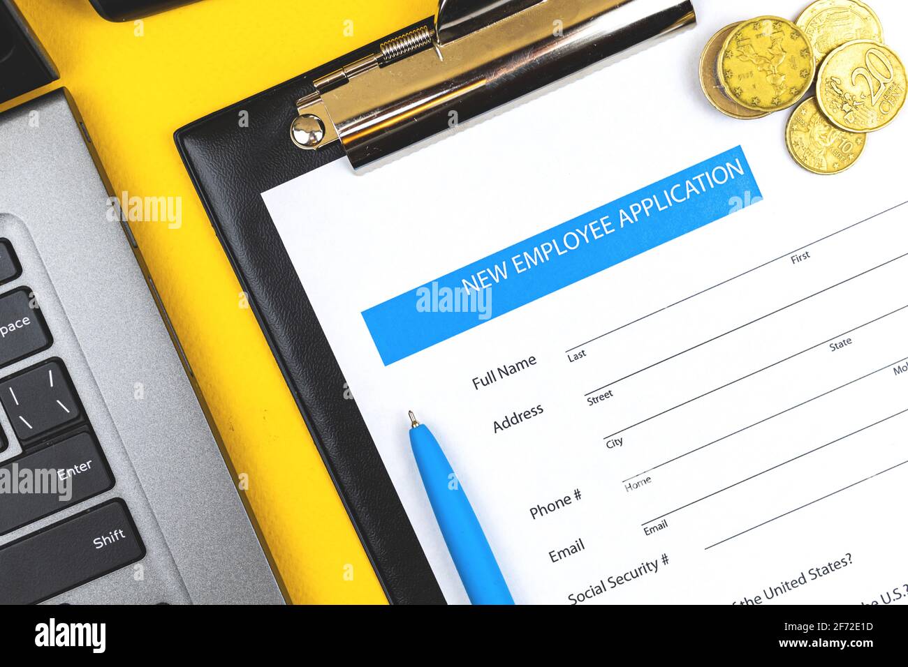 New employee application form, background for search new employees ...