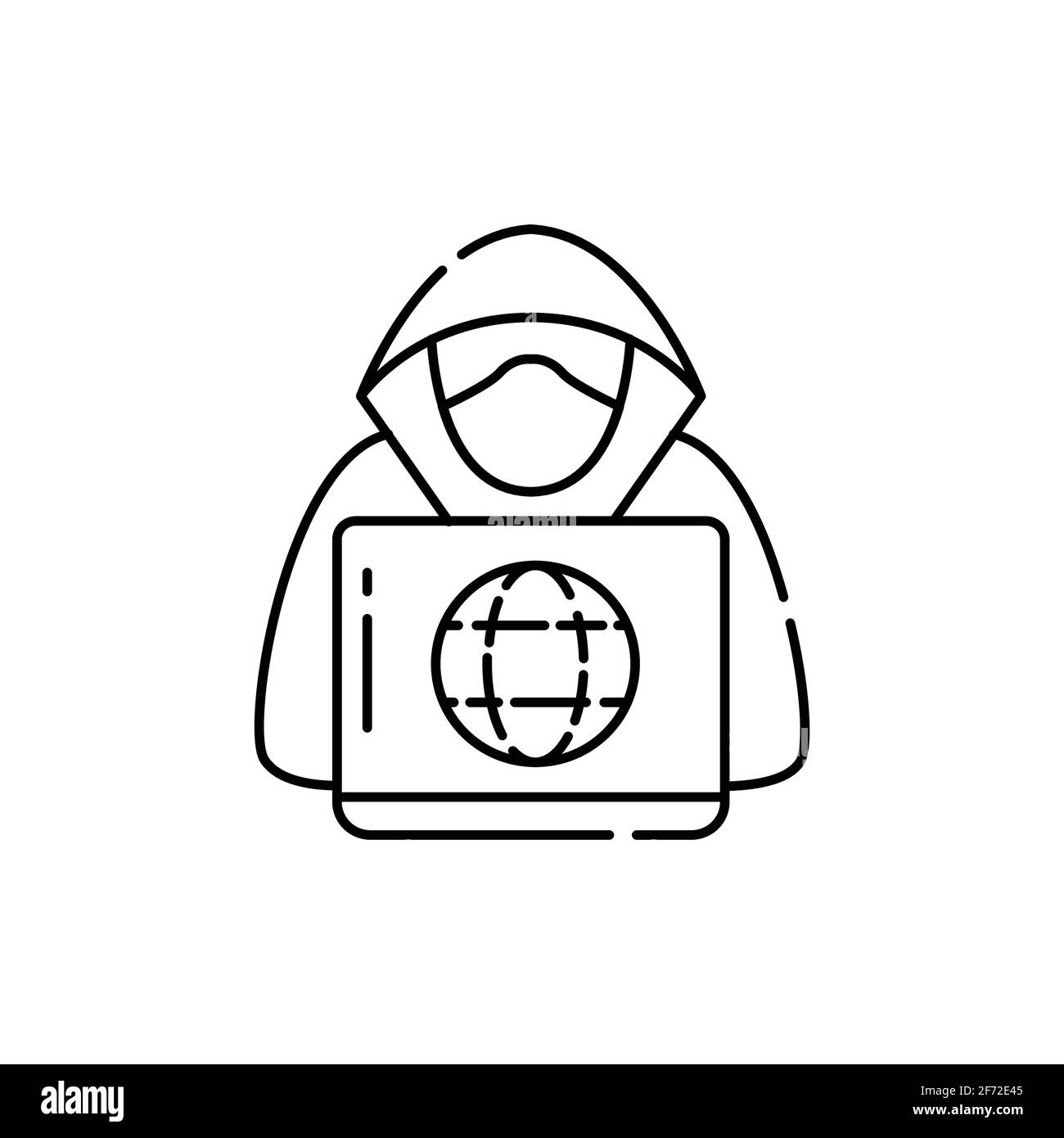 Hacker olor line icon. stealing confidential personal information ...