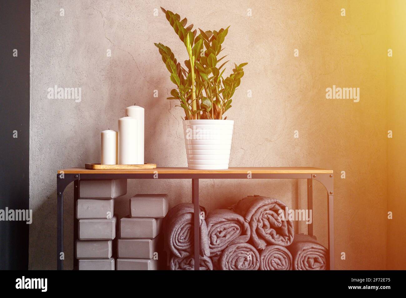 the interior of the room is a studio for sports yoga or stretching ...